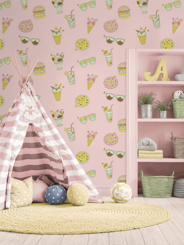 Summer Snack Fiesta Wallpaper for Children's room
